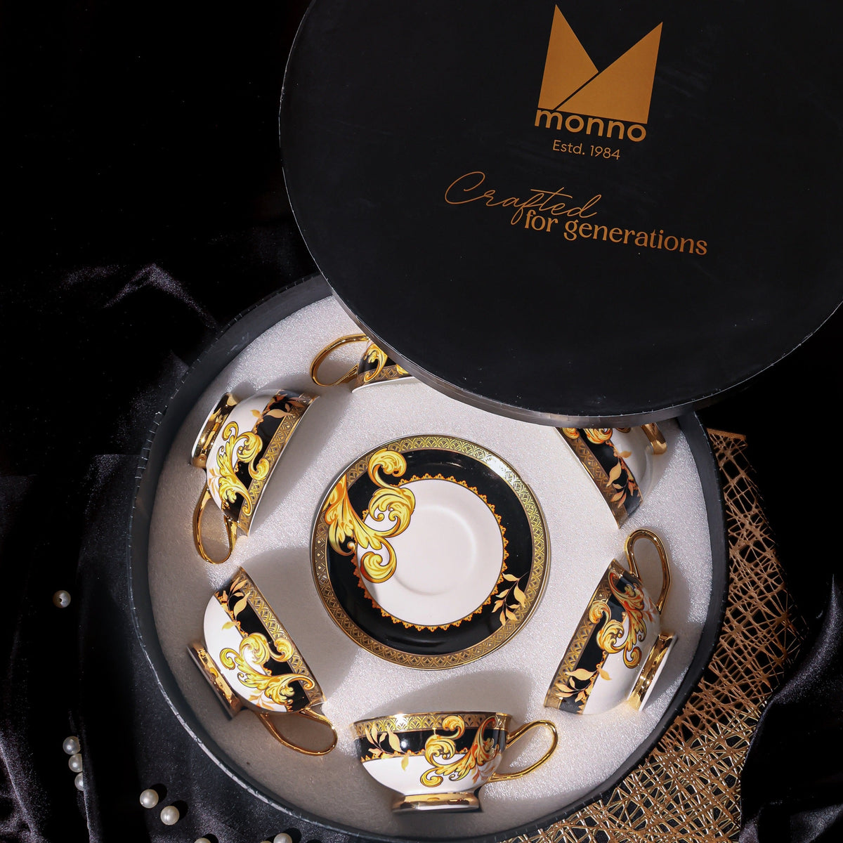 Regalo 12 Pcs Tea Cup & Saucer Set – Monno Ceramic