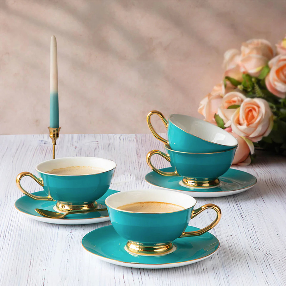 Cashmere Haze 12 Pcs Tea Cup & Saucer – Monno Ceramic