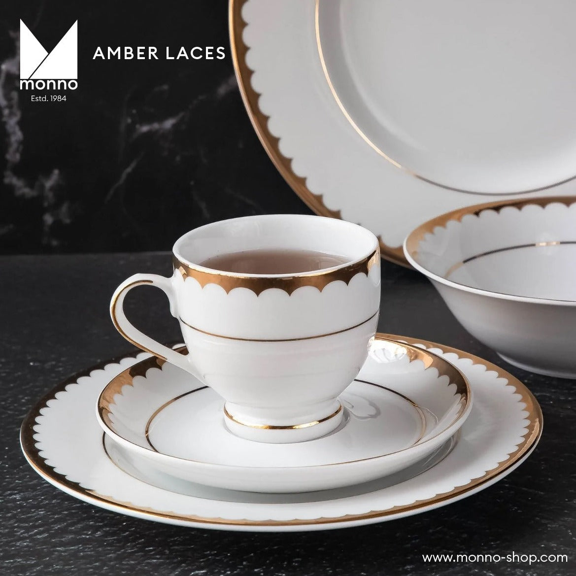 Amber Laces Dinner Set – Monno Ceramic