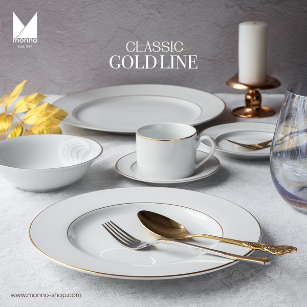 Classic Gold line Dinner Set – Monno Ceramic