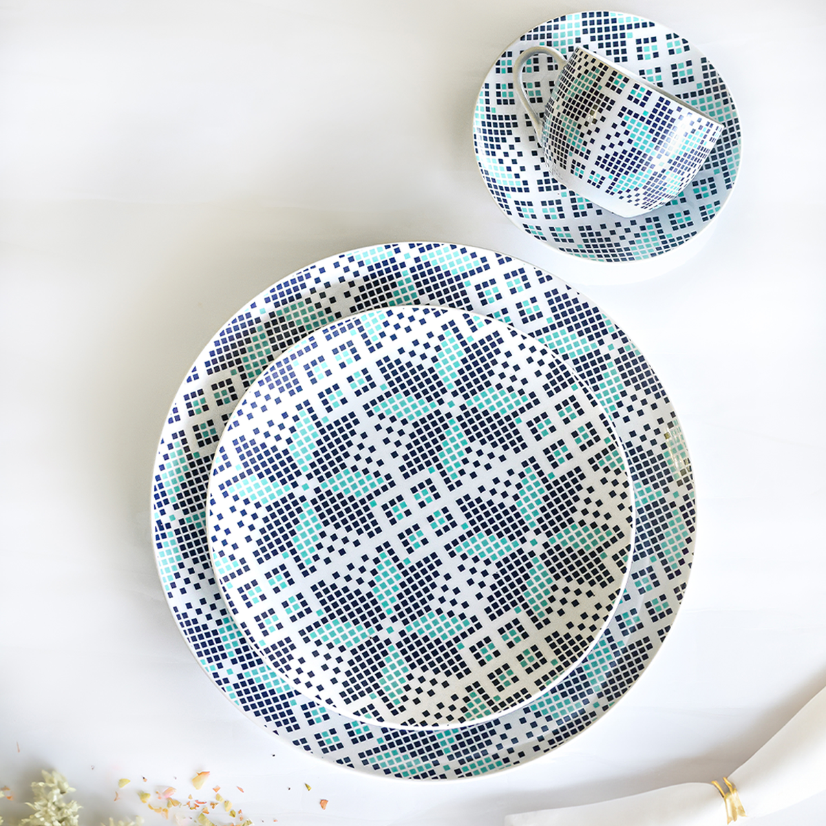 Geometric Dinner Set – Monno Ceramic