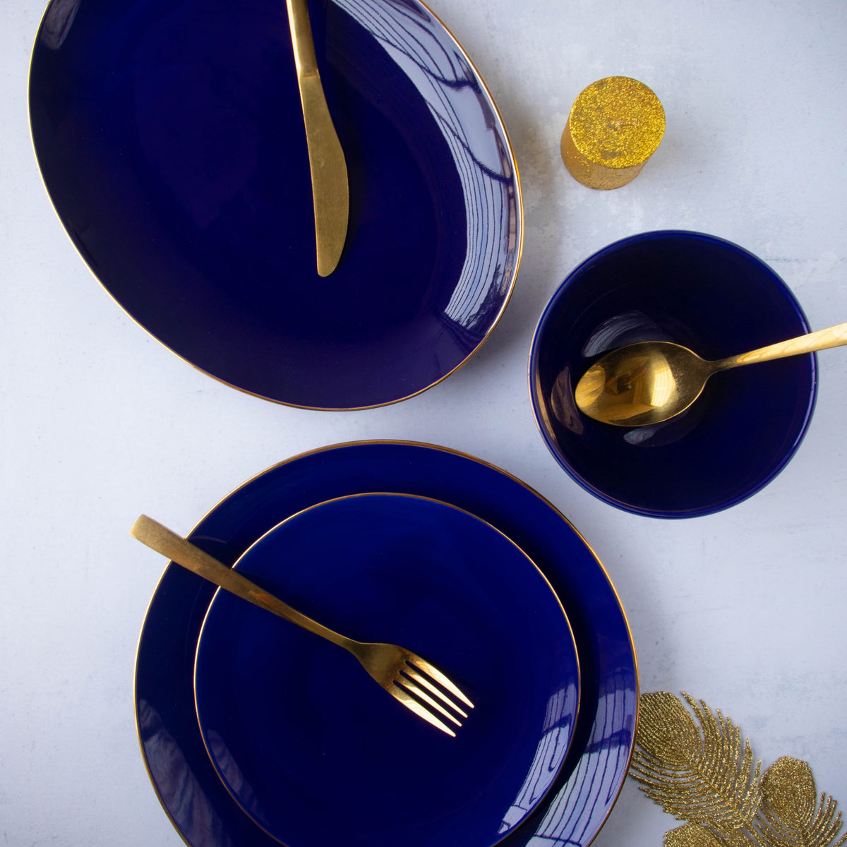 Senorita Cobalt Blue Dinner Set – Monno Ceramic
