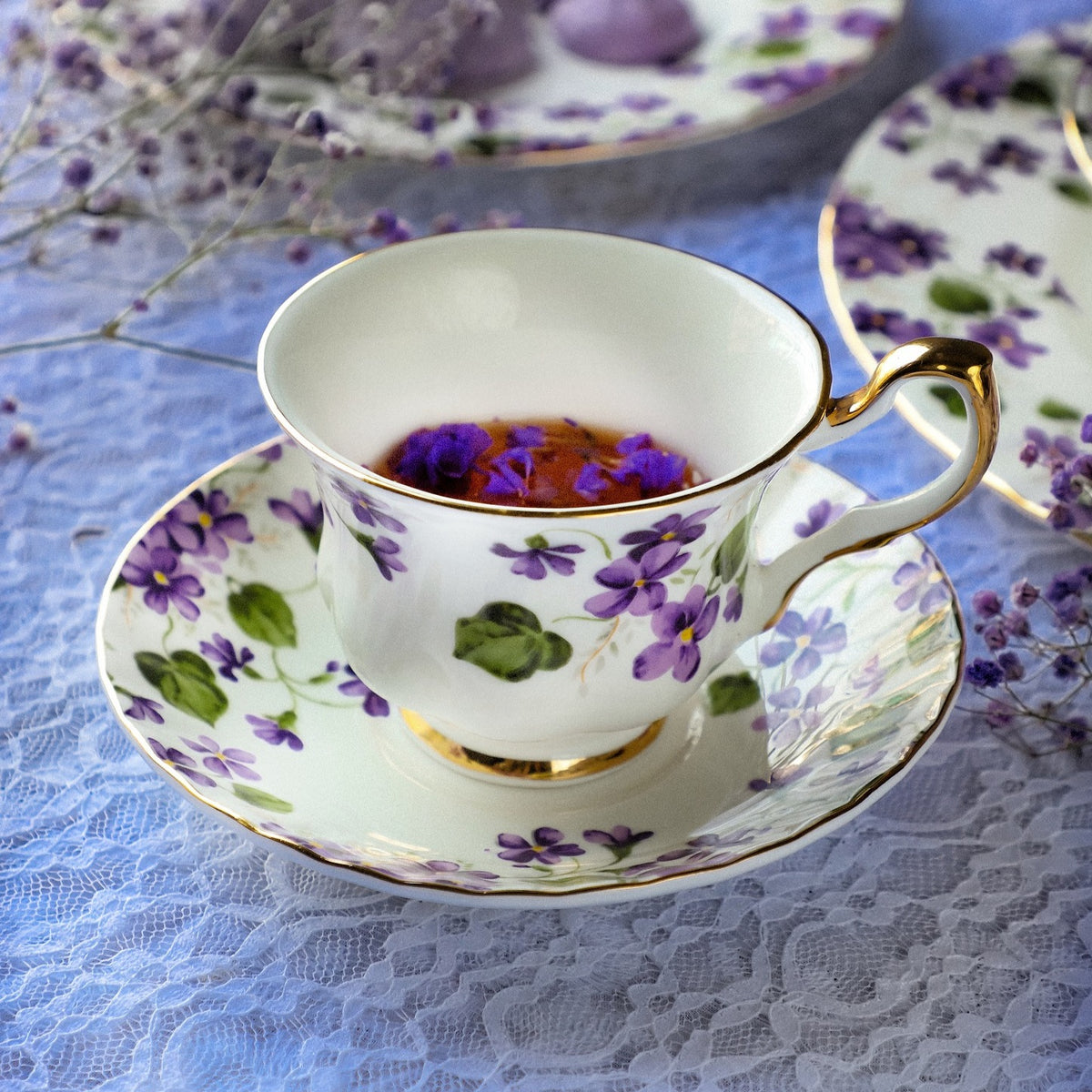 Violet Chintz Dinner Set – Monno Ceramic